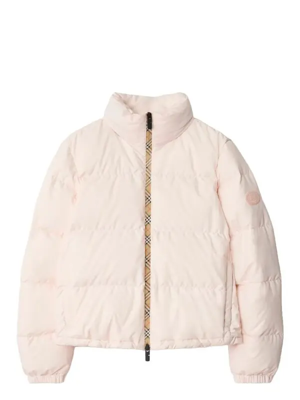 Burberry Check Trim Ambleside Puffer Jacket - Flora Pink