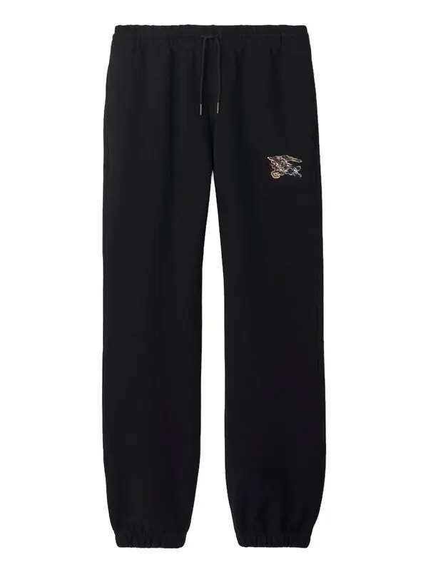 Burberry Ekd Check Cotton Jogging Pants - Black