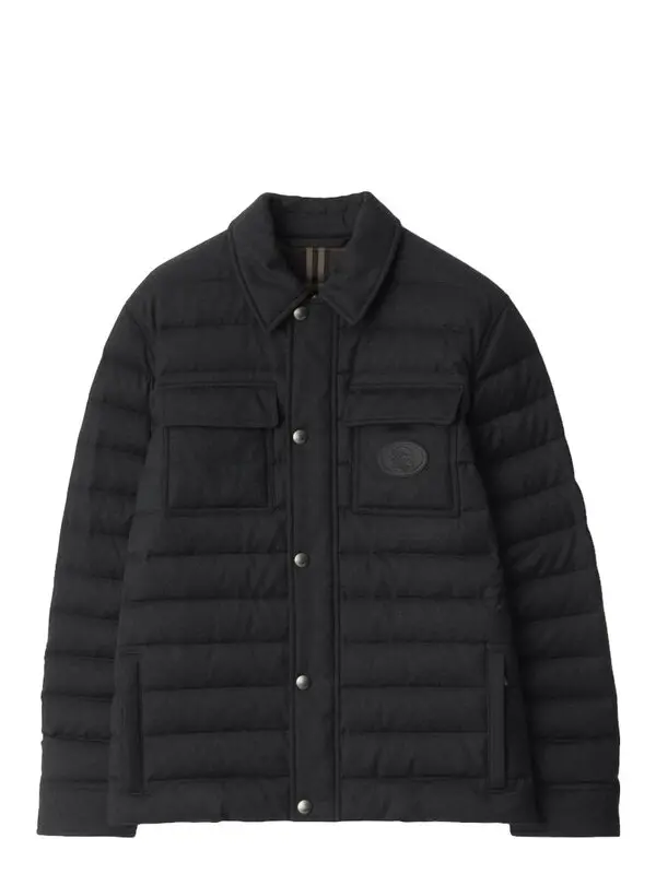 Burberry Wool Flannel Padded Overshirt - Charcoal Grey