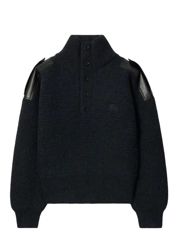 Burberry Wool Half-button Sweater - Tarmac Grey