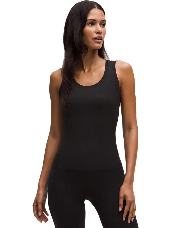 Lululemon Wundermost Ultra-soft Ribbed Nulu Scoop-neck Tank Top - Black