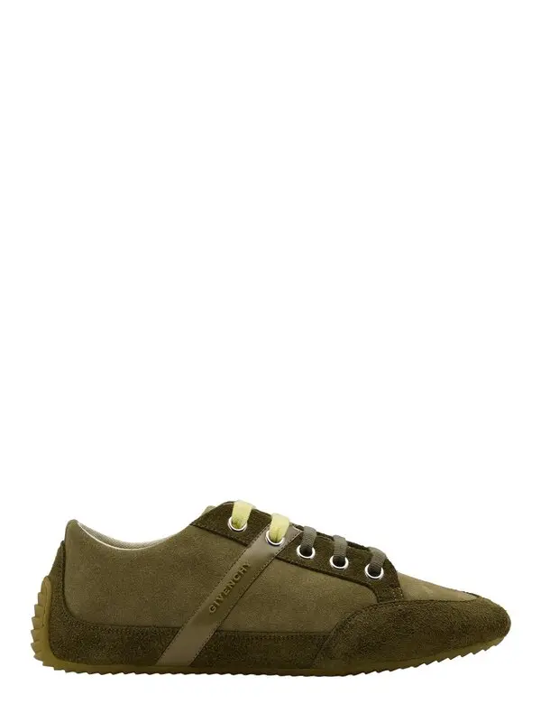 Givenchy Slim Suede And Leather Low-top Sneakers - Khaki