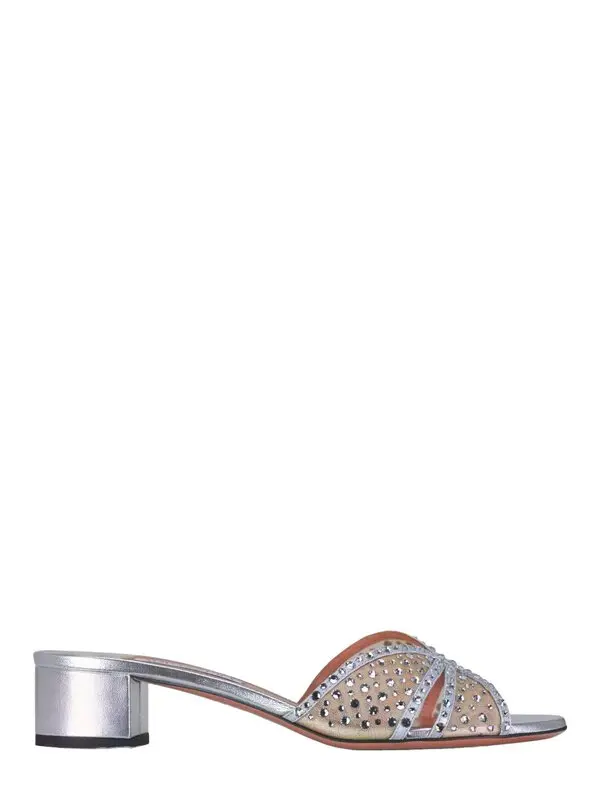 AQUAZZURA 35mm Crystal Lover Sandals - Silver