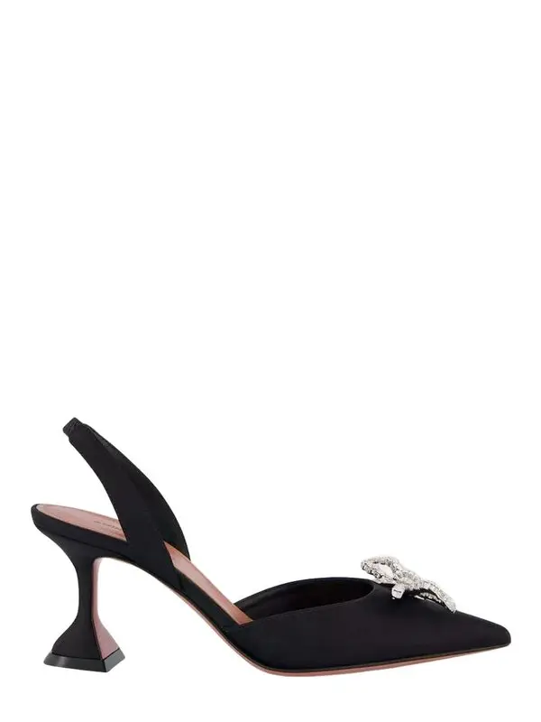 Amina Muaddi Rosie Crystal-embellished Slingback Pumps - Black