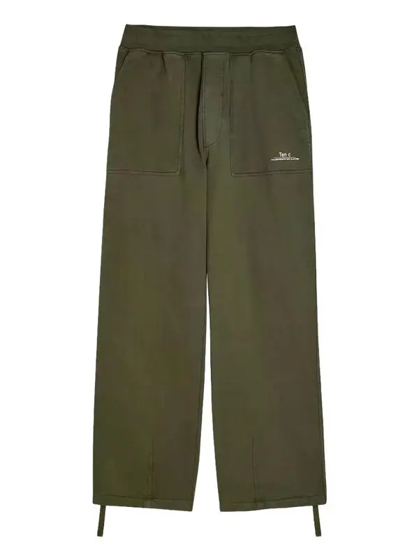 TEN C Logo-print Trousers - Green