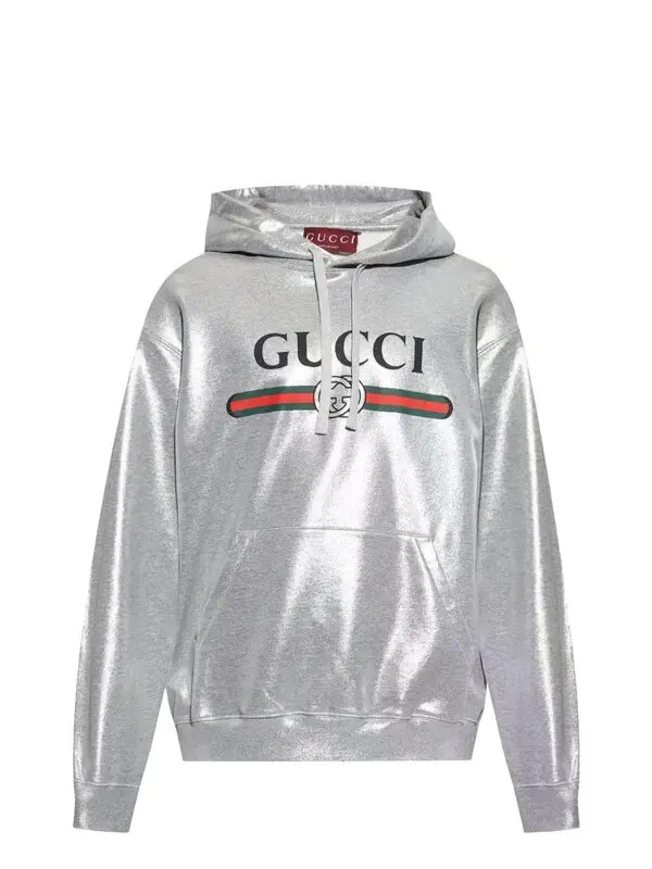 Gucci Logo-print Hoodie - Grey