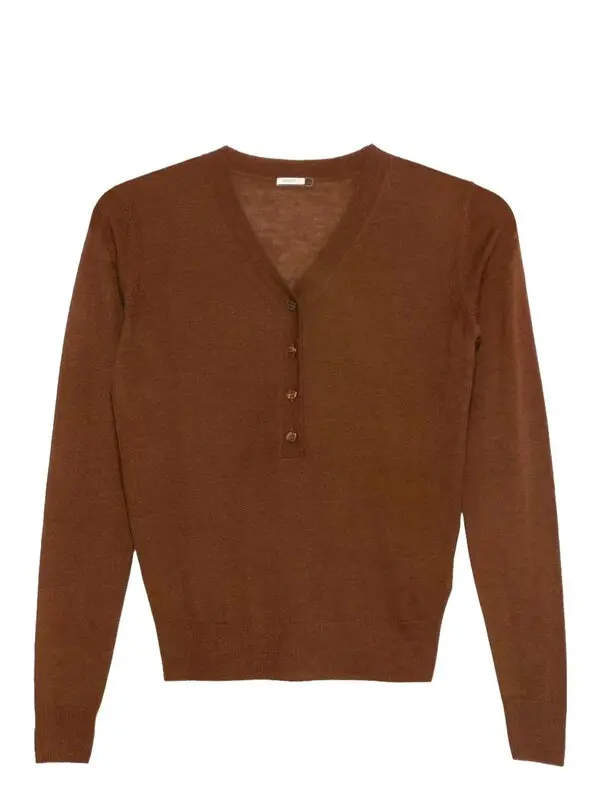 JOSEPH Gillies Cashmere Button-up Sweater - Brown