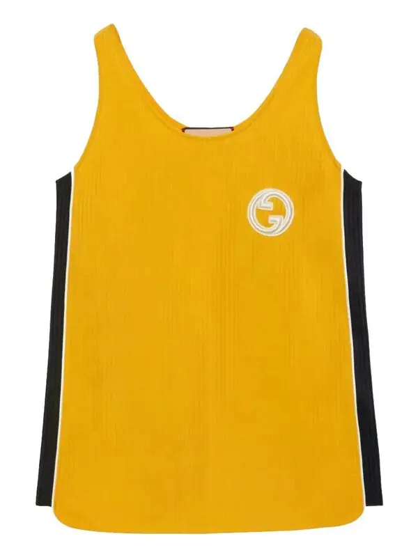 Gucci Logo-embroidered Tank Top - Yellow