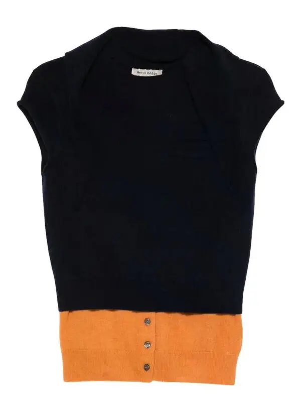 MERYLL ROGGE Layered Knitted Vest - Blue