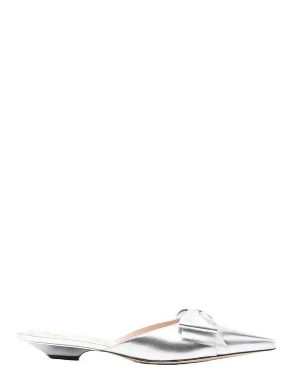 Valentino Garavani Bow-detail Mules - Silver