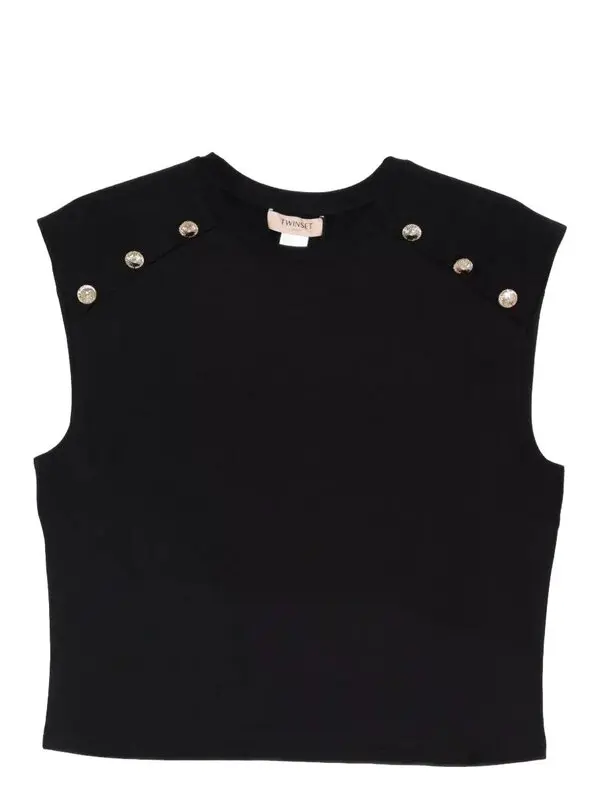 TWINSET Button-embellished Top - Black