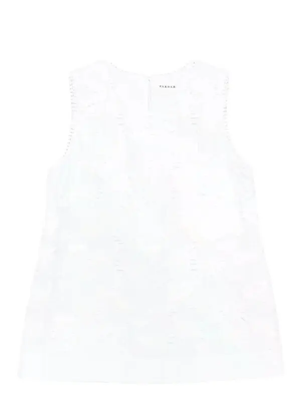 P.a.r.o.s.h Floral Sleeveless Blouse - White