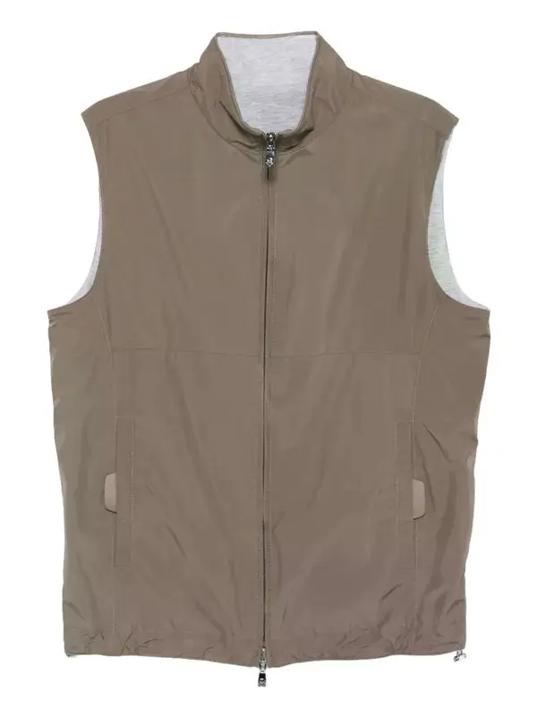 Corneliani Zip-up Reversible Gilet - Brown