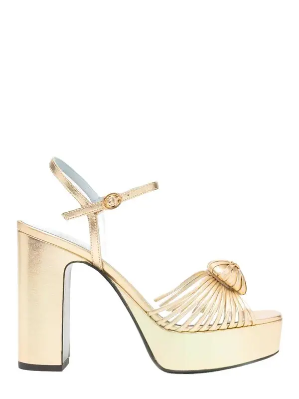 Valentino Garavani Platform Heart-motif Sandals - Gold