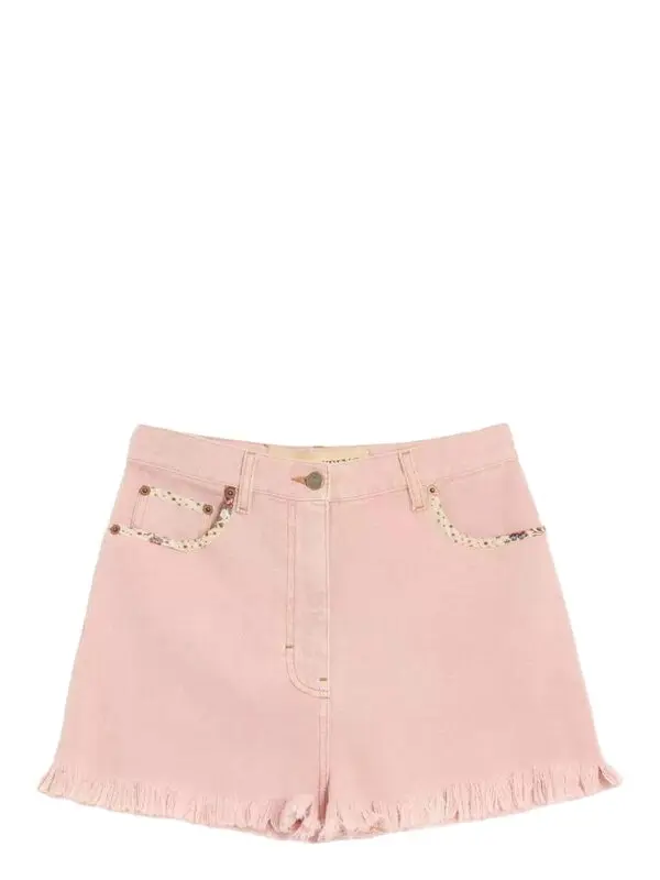 Valentino Garavani Floral Denim Shorts - Pink