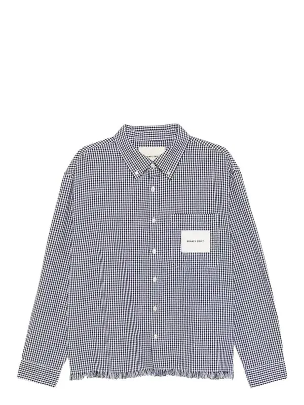 BRAM’S FRUIT Gingham-pattern Frayed Shirt - Black