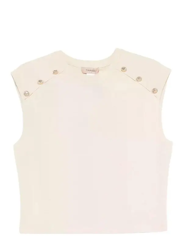 TWINSET Button Embellished Top - Neutrals