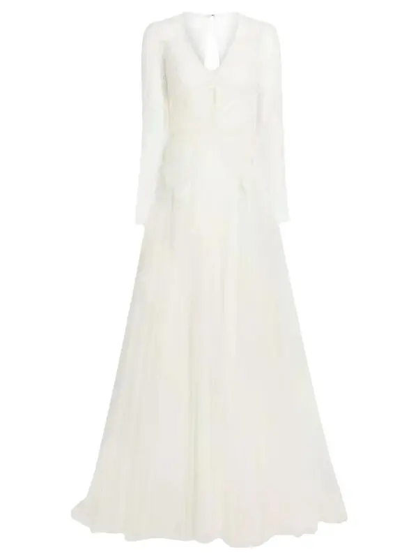 Jenny Packham Lace Long-sleeve Bridal Gown - White