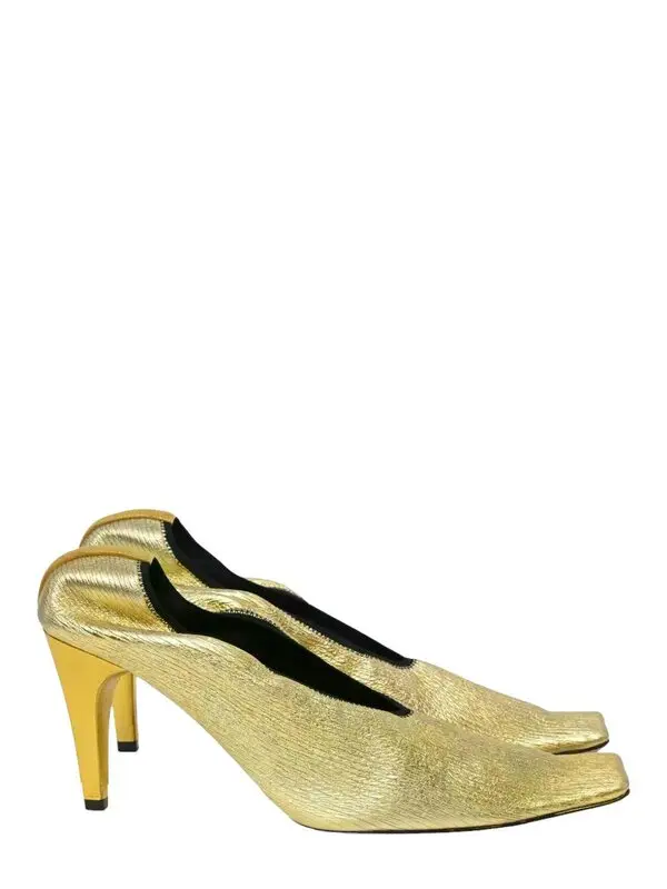 Bottega Veneta Crunch Square Pumps - Gold
