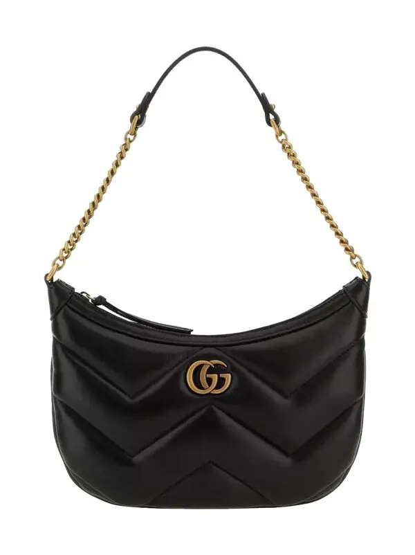 Gucci Logo-plaque Leather Shoulder Bag - Black