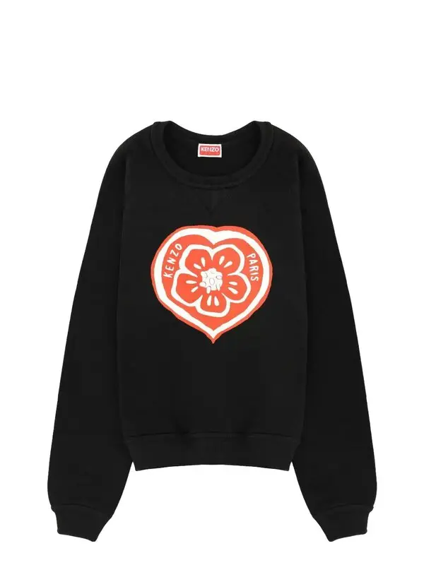 Kenzo Boke Heart Flower-print Sweatshirt - Black