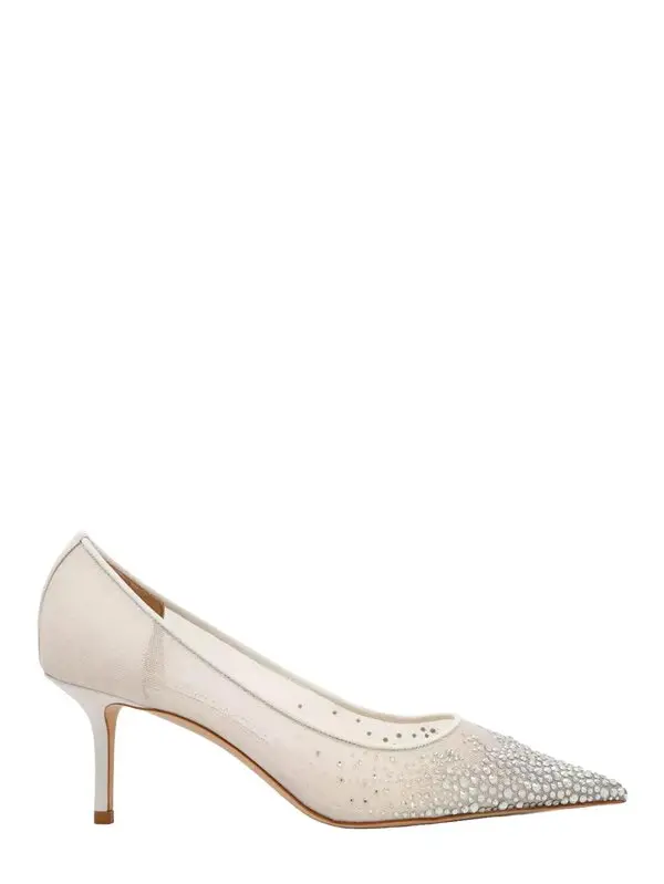 JIMMY CHOO 85mm Crystal-embellished Mesh Pumps - White