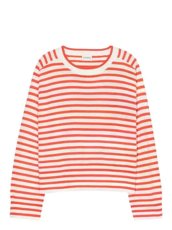 Closed Striped Crew-neck T-shirt - Red
