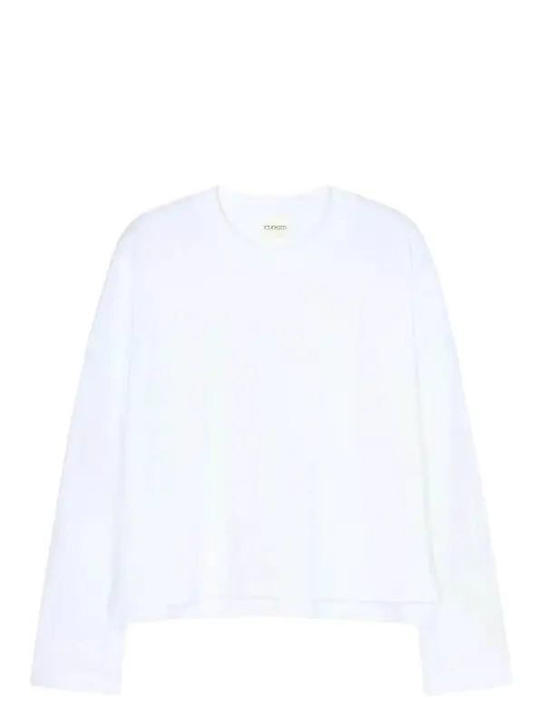 Closed Crew-neck Long-sleeve T-shirt - White