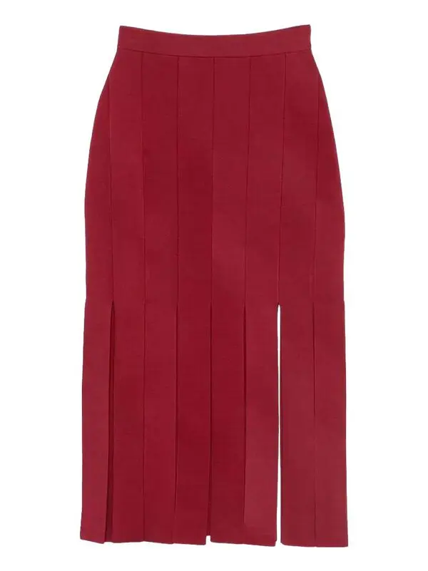 JOSEPH Lagny Slit-detail Midi Skirt - Red