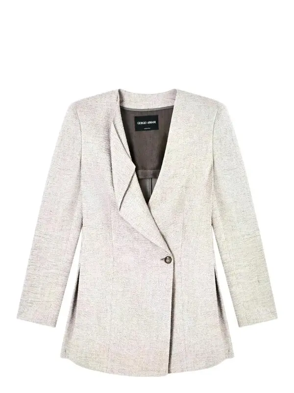 Giorgio Armani Textured Button Jacket - Neutrals