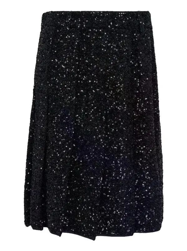 N°21 Sequin-embellished A-line Midi Skirt - Black