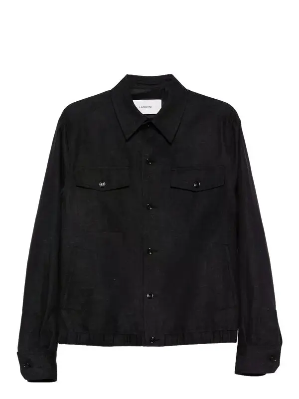 LARDINI Buttoned Cotton Jacket - Black