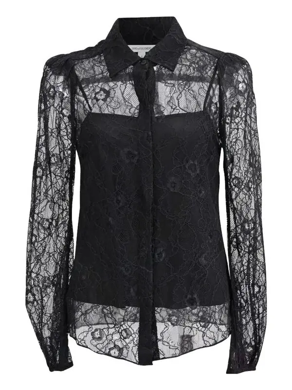 Diane Von Furstenberg Mariah Lace Shirt - Black