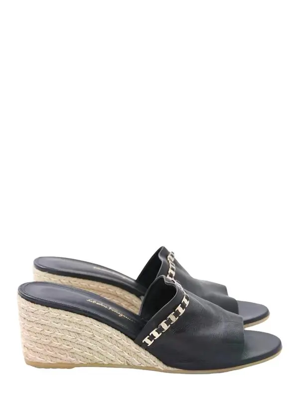 FERRAGAMO Thassos Embellished Espadrilles - Black