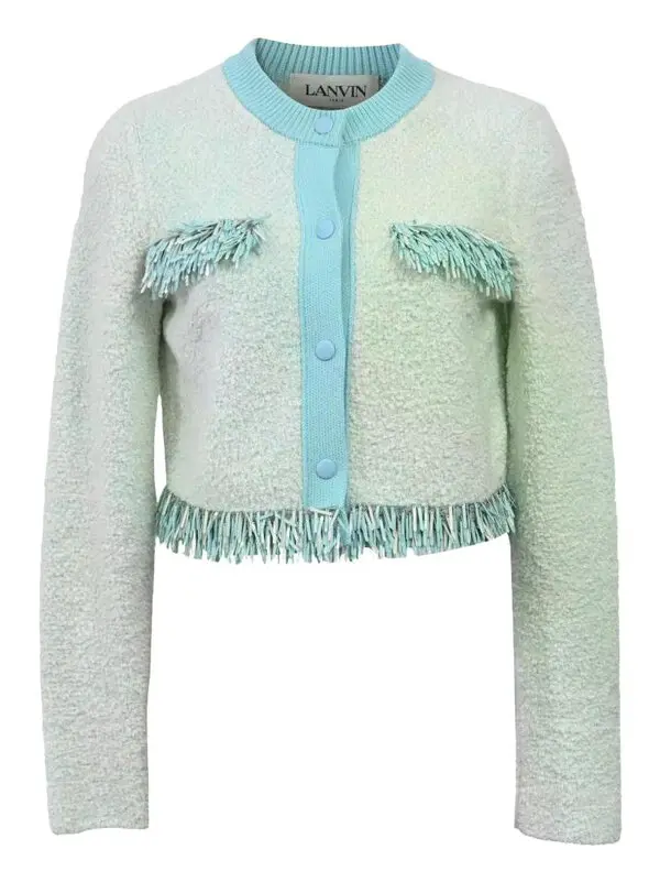 LANVIN Fringed Cardigan - Blue