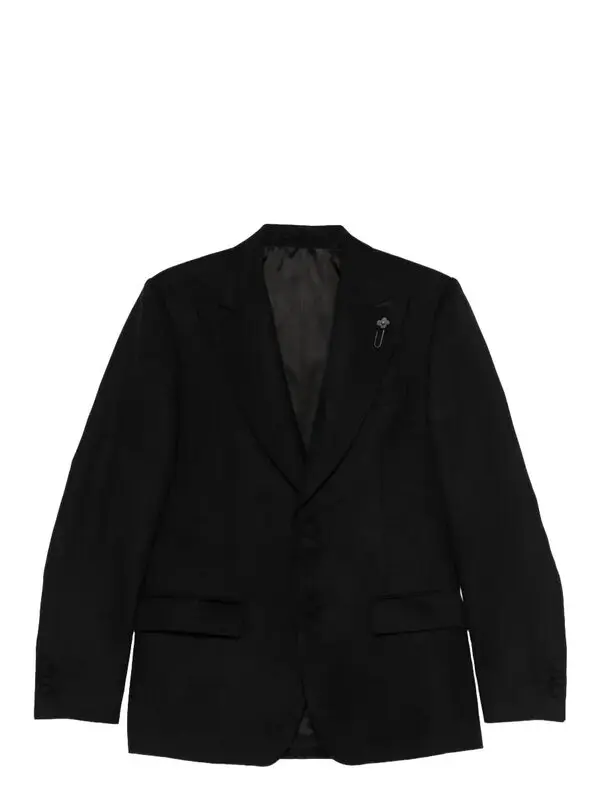 LARDINI Peaked-lapel Jacket - Black