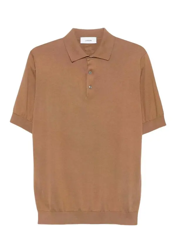 LARDINI Button Short-sleeve Polo Shirt - Brown