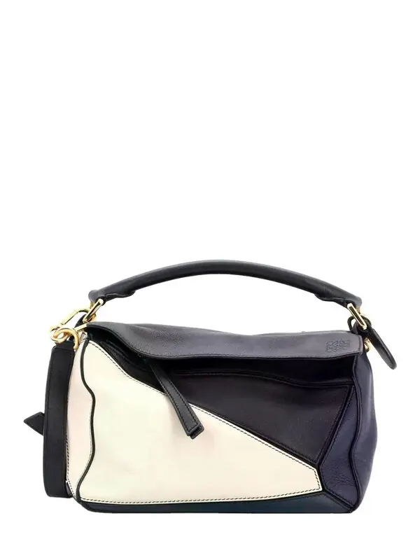 Loewe Puzzle Leather Small Satchel - Black