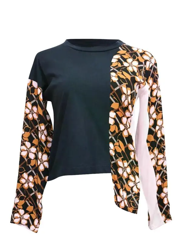 Marni Floral-print Long-sleeve T-shirt - Black