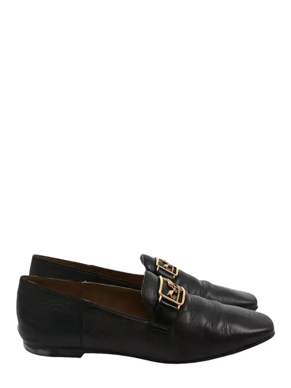 Hermès Plaque-embellished Flat Loafers - Black