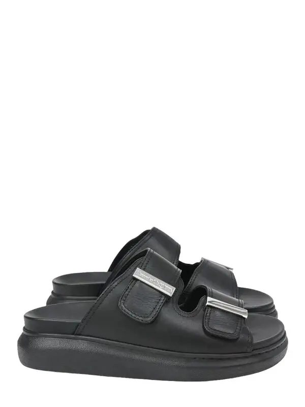 Alexander McQueen Hybrid Buckled Leather Sandals - Black