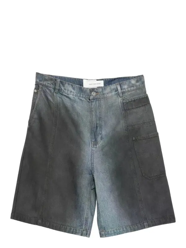 FENG CHEN WANG Indigo Denim Cargo Shorts - Blue
