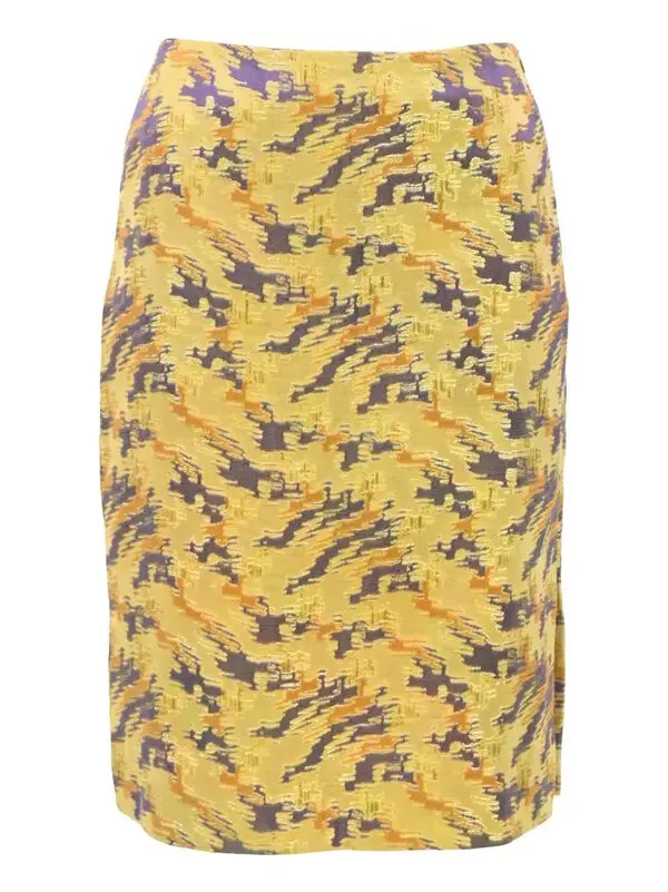 Dries Van Noten Graphic-print Pencil Skirt - Yellow