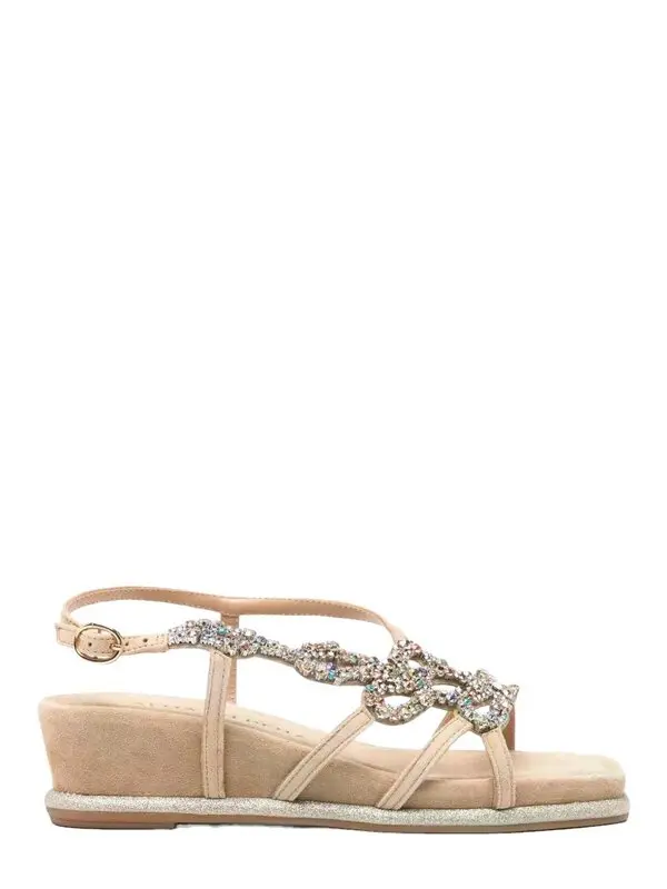 ALMA EN PENA Embellished Wedge Heel Sandals - Neutrals