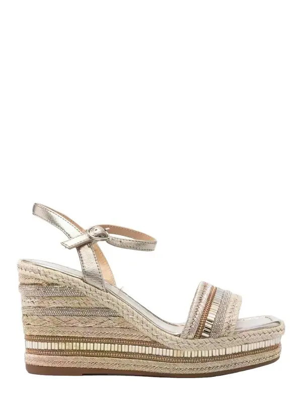 ALMA EN PENA Crystal-embellished Wedge Espadrilles - Gold