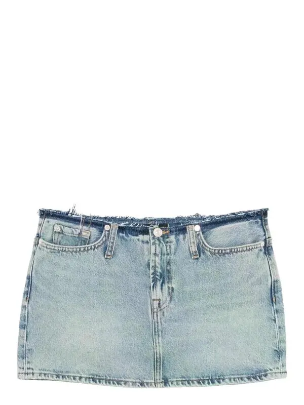 7 For All Mankind Raw-hem Mini Skirt - Blue