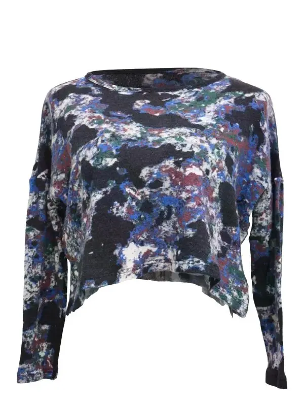 Yohji Yamamoto Cropped Camouflage-print Sweater - Black