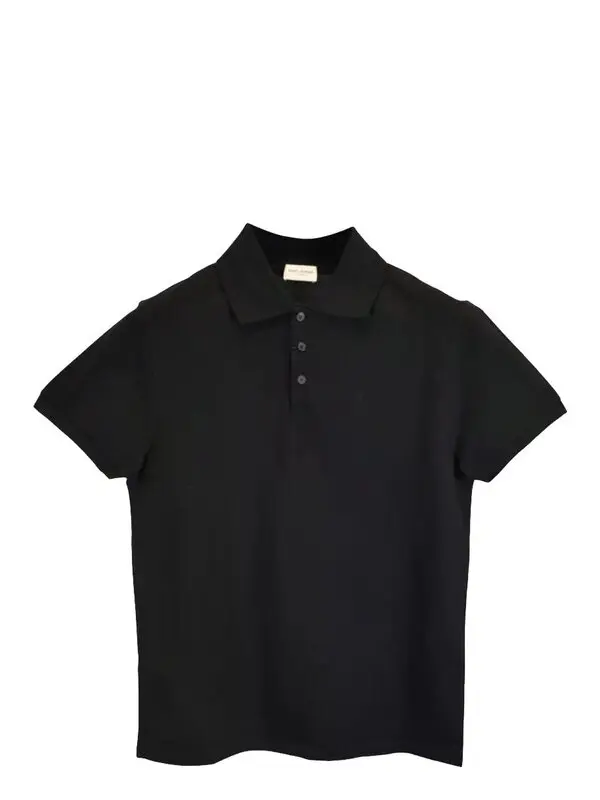 Saint Laurent Cassandre-logo Polo Shirt - Black