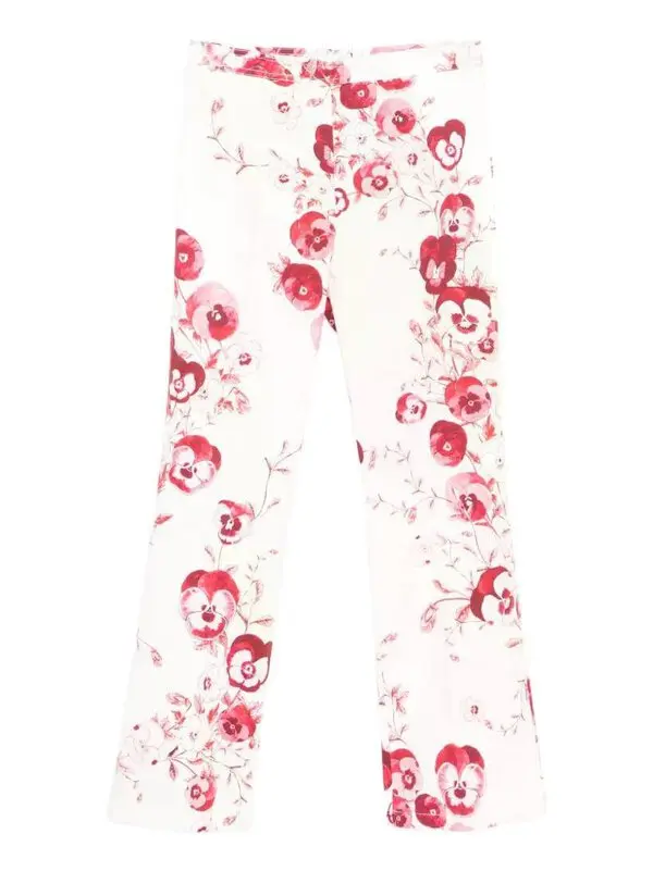 Giambattista Valli Floral Cropped Trousers - White