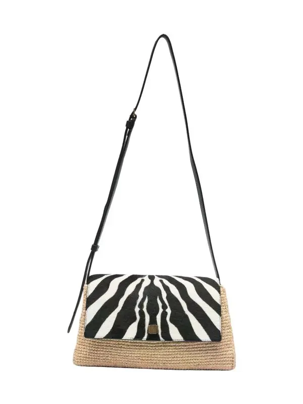 Khaite Audrey Zebra-print Cross-body Bag - Neutrals
